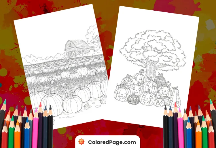 Pumpkin Patch Coloring Pages [Free PDF Printables]